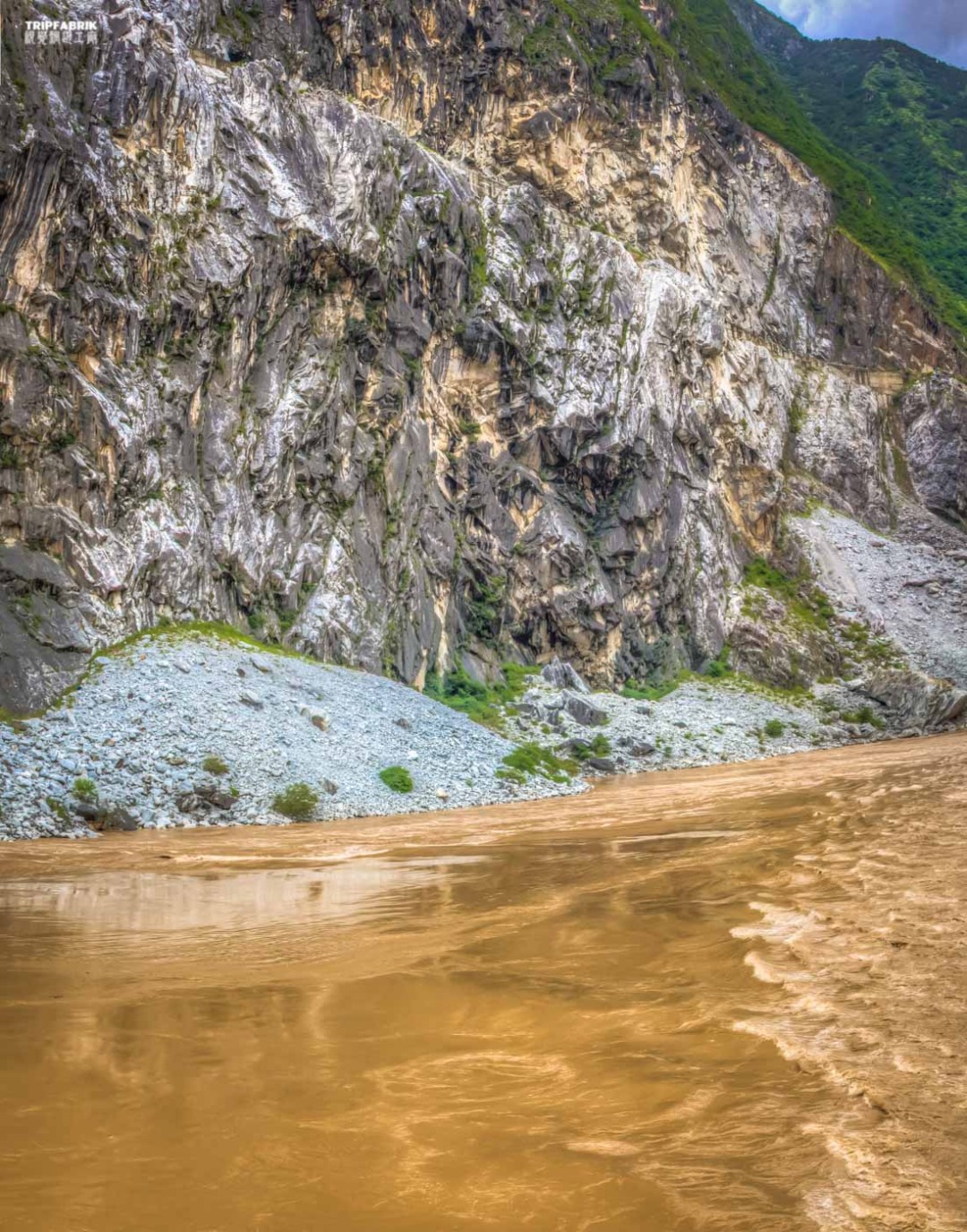 River Cliffs at Tiger Leaping Gorge Yulong Jade Dragon Snow Moun ...